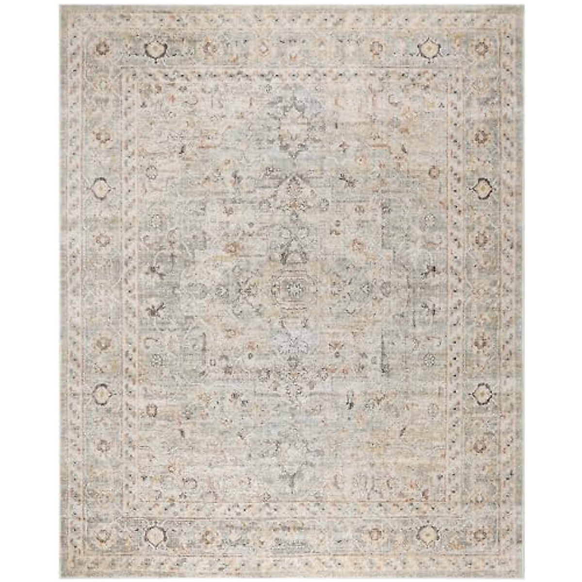 Nourison Oushak Home Traditional Light Grey 8' x 9'10" Area -Rug, Easy -Cleaning, Non Shedding, Bed Room, Living Room, Dining Room, Kitchen (8x10)
