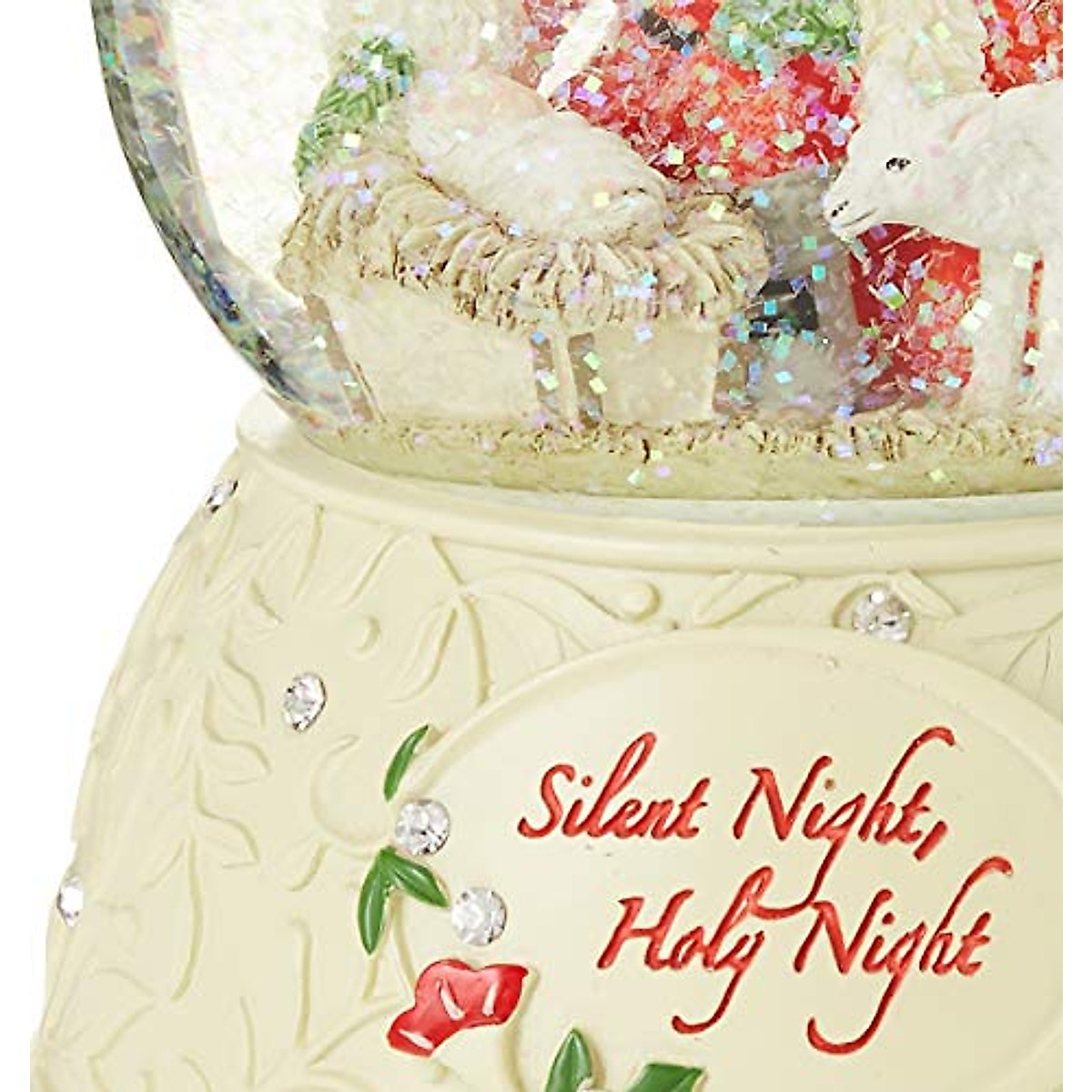 Enesco 6001401 Heart Of Christmas Silent Night Snow Globe Waterfall, 5.71", Multicolor