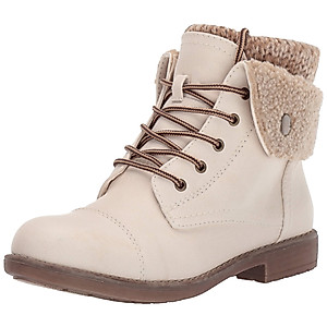 CLIFFS BY WHITE MOUNTAIN Women's Duena Hiking Style Boot, Winter White/Burn/Fab/Fleece, 10 M