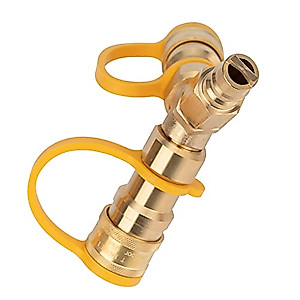 Qagea 3/8" Y Splitter, Low Pressure Propane Natural Gas Quick Connect/Disconnect Separator Fit for Weber Gas Grill, Pizza Oven, RV, Generator, Patio Heater/Fire Pit