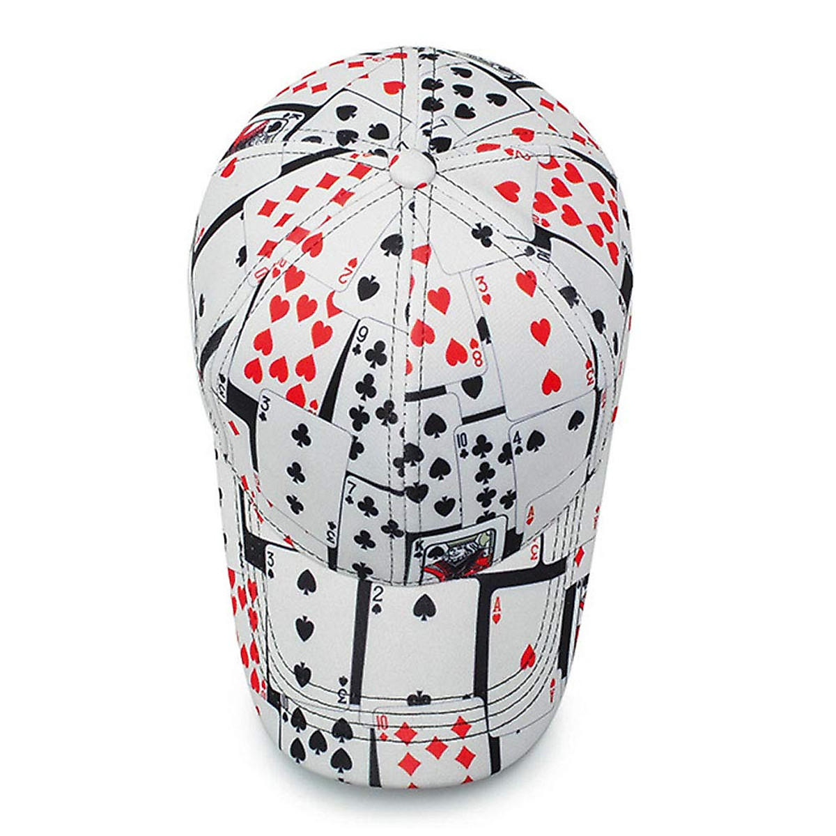 WISHLOL Poker Game Playing Card Adjustable Cotton Baseball Hat Cap Visor Unisex Hip Hop Hat, 1, Medium