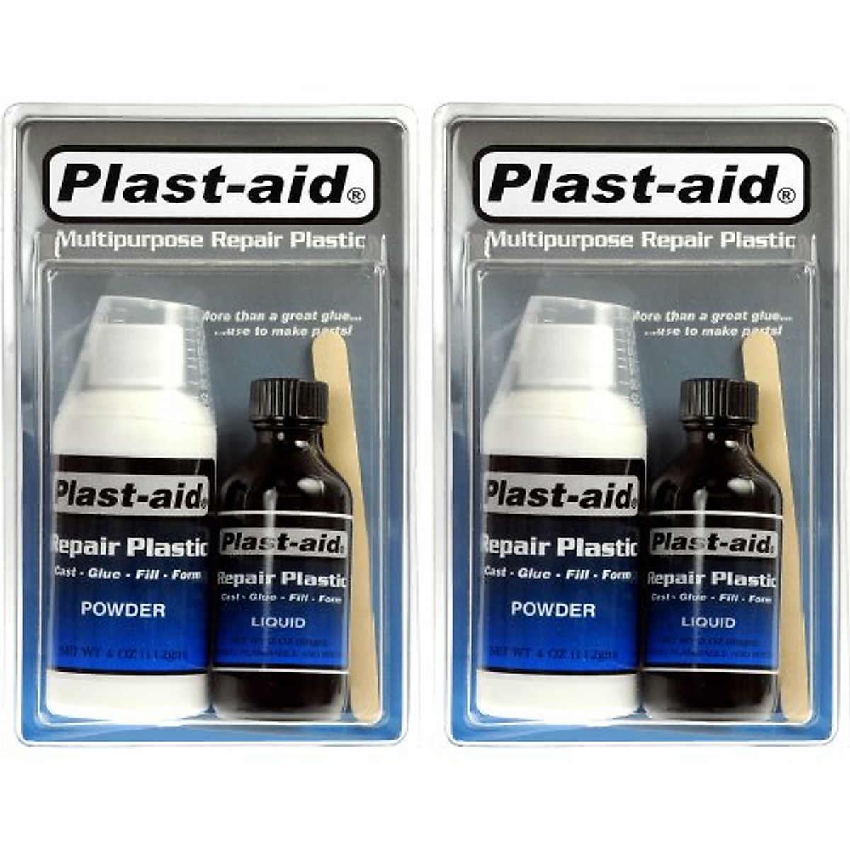 2-Pack Plast-Aid Acrylic, PVC, ABS, CPVC, Plastic Repair Kit - 2 x 6 oz. Kits (12 oz. total)