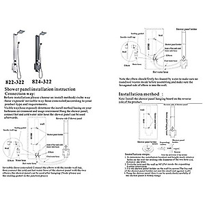 Blue Ocean 48 inch Stainless Steel SPS822 Shower Panel Tower with Rainfall Shower Head and Spout