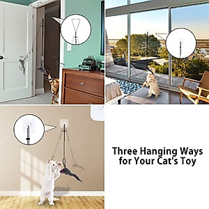 Oziral Interactive Cat Feather Toys, 15 Pack Self-Play Hanging Door Cat Mice Toys Hanging Interactive Cat Toys for Indoor Cats Kitten Play Chase Exercise, Cat Teaser Toy Mice Toys