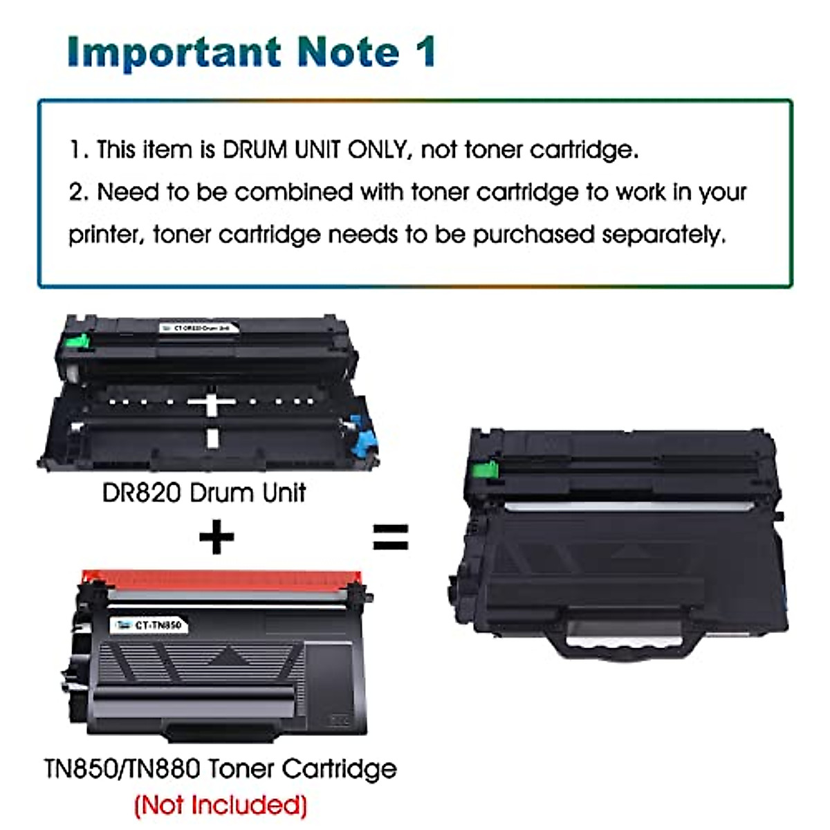 Cool Toner Compatible DR820 DR-820 Drum Unit Replacement for Brother DR820 DR-820 DR 820 Work with HL-L6200DW MFC-L5900DW MFC-L5850DW MFC-L6900CDW MFC-L6700DW HLL6200DW Printer (Black, 1-Pack)