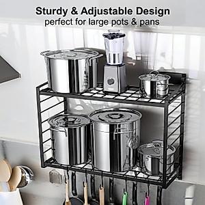 BestVida SparkWorks 2-Tiered Wall Mounted Pot Rack