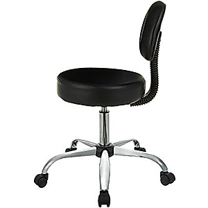Amazon Basics Multi-Purpose Drafting Spa Bar Stool with Back Cushion and Wheels - Black