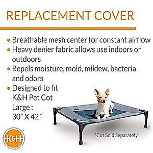K&H Pet Products Original Pet Cot Replacement Cover (Cot Sold Separately) - Gray/Black Mesh, Large 30 X 42 Inches