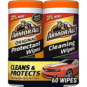 Car Cleaning Wipes and Car Protectant Wipes by Armor All, Wipes for Cars, Trucks and Motorcycles, 30 Each, 2 Pack