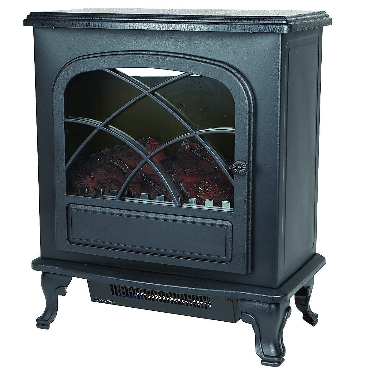 Infrared Electric Fireplace Stove Heater with Remote - L21.26 x W11.15 x H26.77 hes, Black