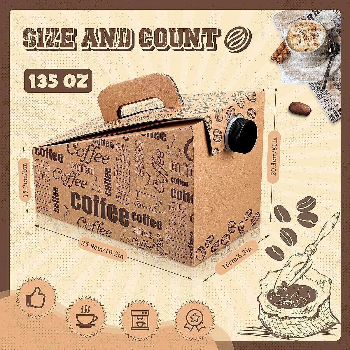 Resholder 10 Pack 135 oz Disposable Coffee Dispensers with Handle Insulated Coffee To Go Containers Portable Cold Hot Drink Dispensers Bulk for Party Catering Office Take Out