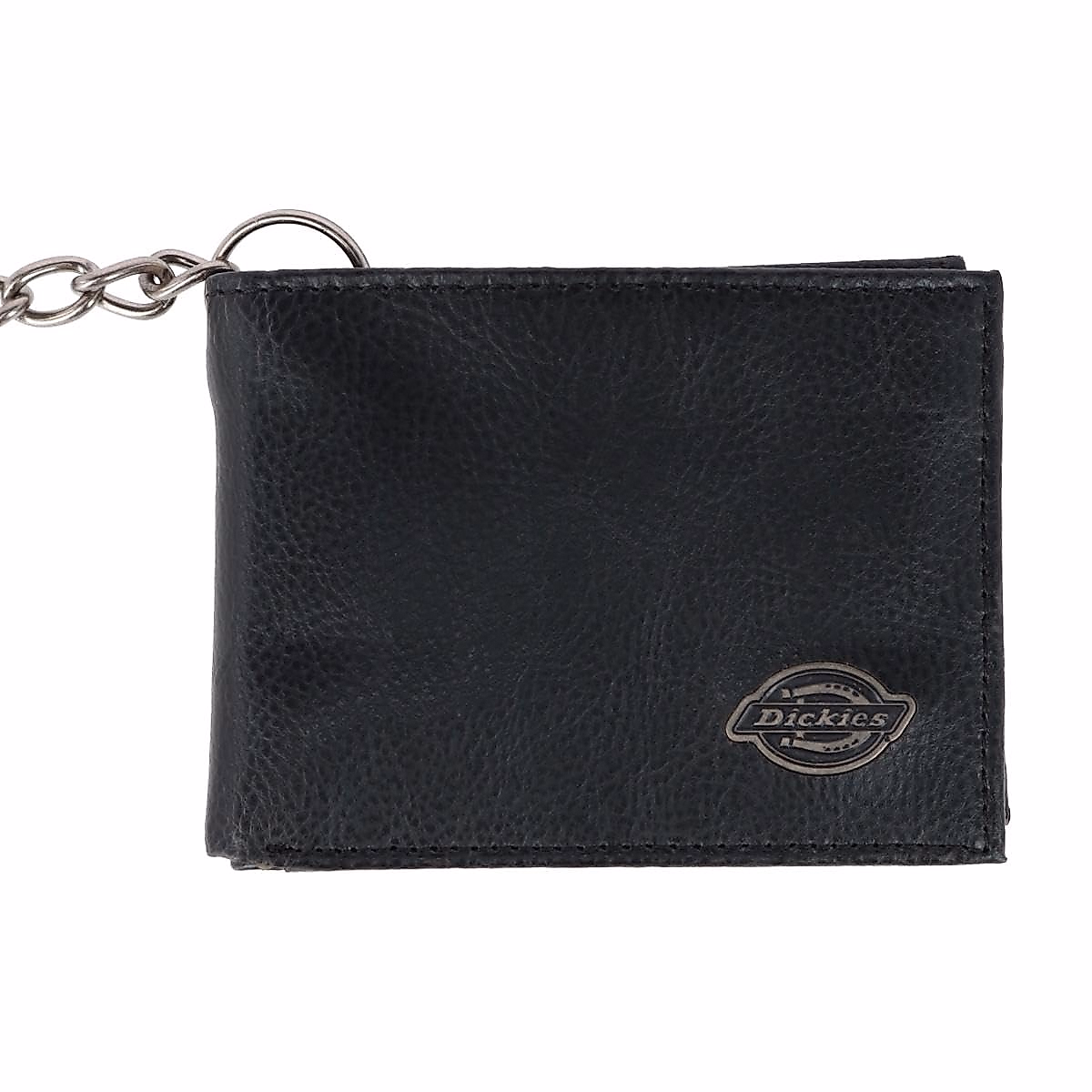 Dickies Men's Leather Slimfold Wallet With Chain Black