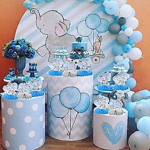 6 PCS Blue Elephant Honeycomb Table Centerpiece It's a Boy Baby Shower Table Toppers Centerpieces Decro for Elephant Theme Gender Reveal Baby Shower Birthday Party Table Decorations Supplies