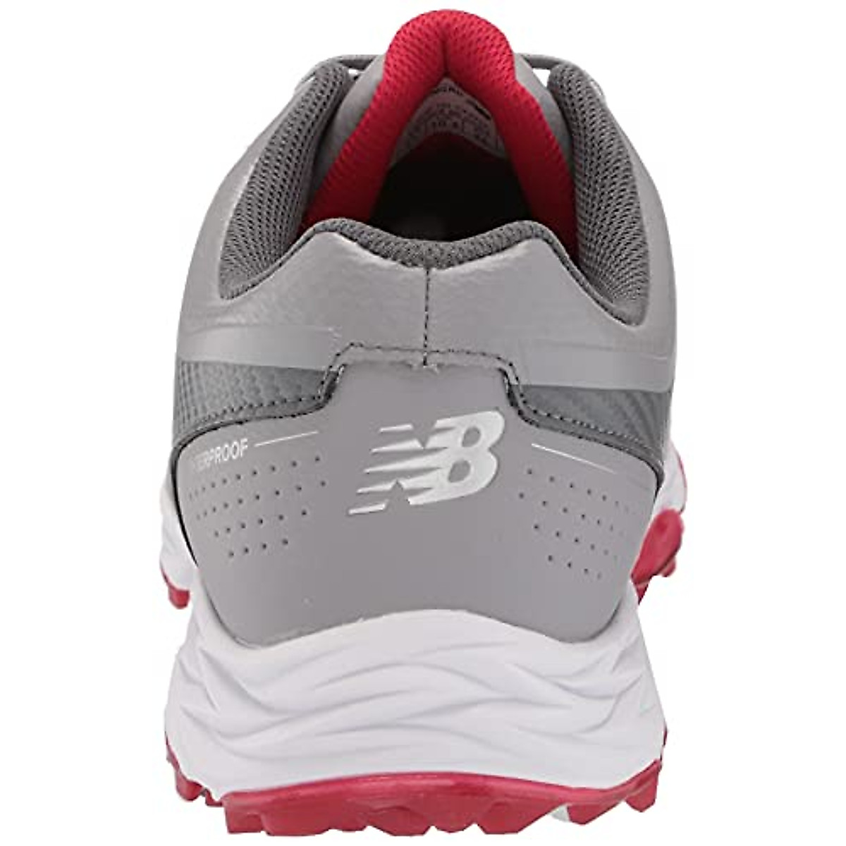 New Balance Men's Striker v2 Golf Shoe, Grey/Red, 9