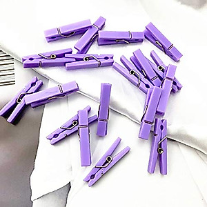 Clothes Pins Baby Shower Clothespin Favors Pink Girl Blue Boy Party Game Purple Clothespin（48PCS (Purple)
