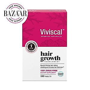 Viviscal Women's Hair Growth Supplements with Proprietary Collagen Complex, 1 Selling for Clinically Proven Results of Thicker, Fuller Hair; Nourish Thinning Hair (180 Tablets - 3 Month Supply)