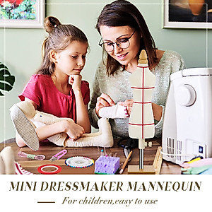 10 Pcs Doll Dress Form Mini Female 1/4 Size Tailor Dressmaker Dummy Mannequins Body Miniature Sewing Mannequin Dress Forms for Sewing with Red Patch Set