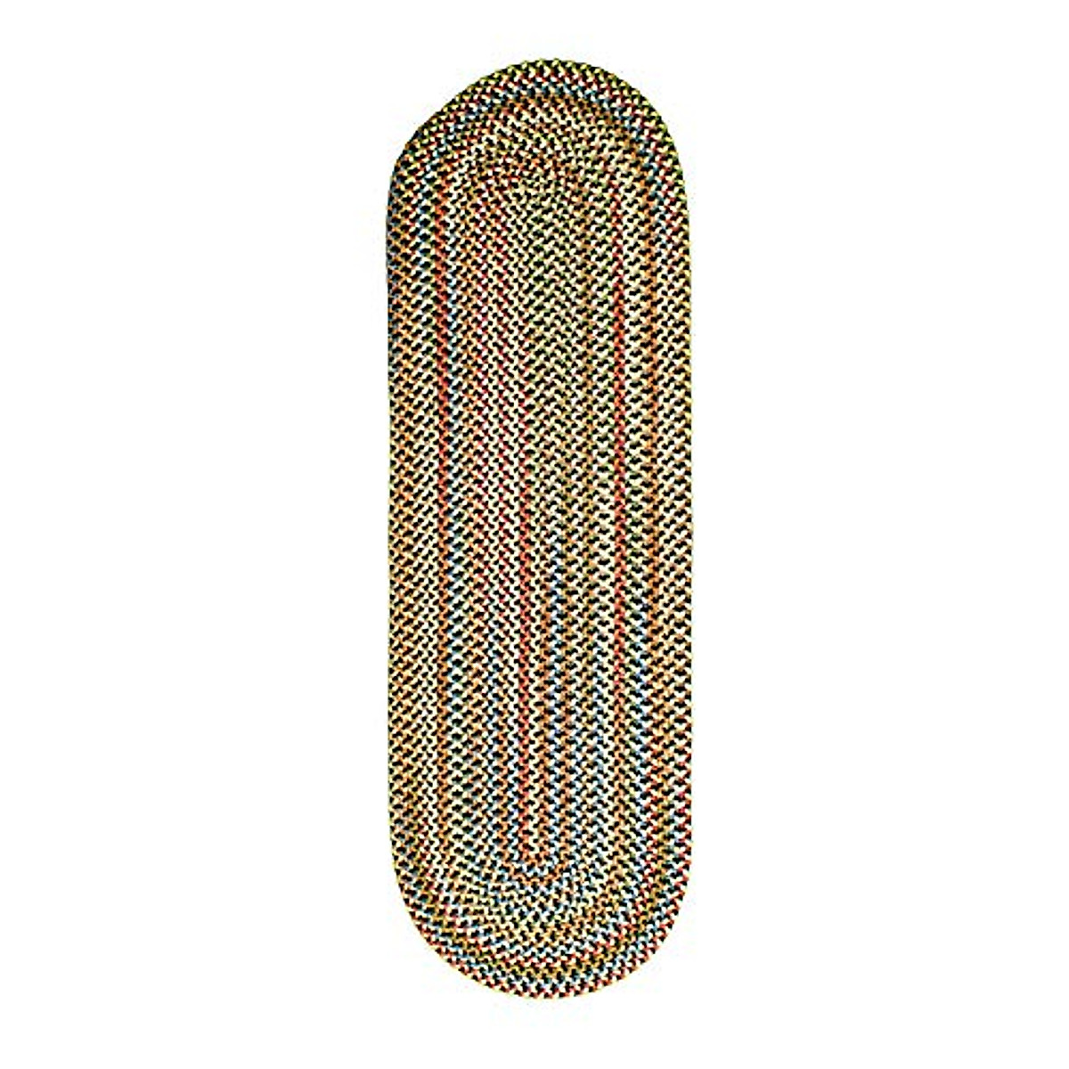 Super Area Rugs Roxbury American Made Braided Rug for Indoor Outdoor Spaces, Spruce Green/Natural Multi, 2' X 4' Oval Runner