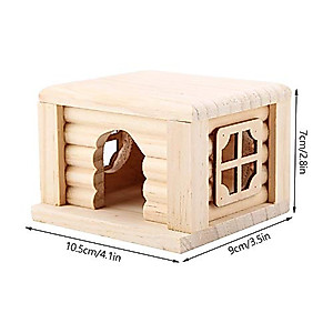 ViaGasaFamido Pet Hamster House, Wooden Odorless Home Openwork Lace Window Hamster House Flat Top Hideout Rat Hut Viewing Room for Small Animals