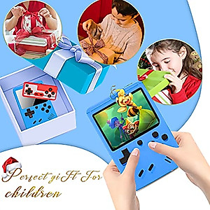 Handheld Game Console for Kids, Retro Handhel Gaming Console for Adults, Mini Portable Hand Held Games with 500 Classic Games 3.0-Inch Color Screen, Support Two Players (Dark Blue)
