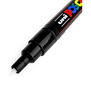 Posca - Ultra Fine to Fine Paint Marker Pens Set - PC-1MR, PC-1M, PC-3M - Black Ink - Pack of 3