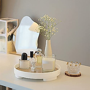 GEEKLLS Breakfast Tray Desktop Wooden Tray Weed Box Porch Key Ornament Dressing Table Aromatherapy Perfume Cosmetic Storage Tray Makeup Organizer