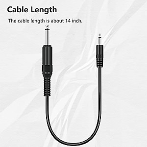 Bolvek 2 Pack 3.5mm 1/8" TS Mono Male Plug to 6.35mm 1/4" Mono Male Adapter Audio Cable Cord