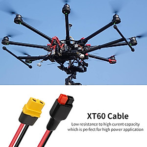 YACSEJAO 12AWG XT60 to Solar Panel Connector 1M XT60 Female to 45A Connector Extension Cable for Outdoor Power Bank RC Lipo Battery Lithium Battery