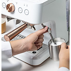 Café Bellissimo Semi Automatic Espresso Machine + Milk Frother | WiFi Connected, Smart Home Kitchen Essentials | Built-In Bean Grinder, 15-Bar Pump & 95-Ounce Water Reservoir | Matte White