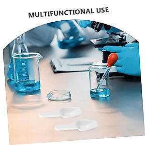 ROMISBABA 10pcs Weighing Spoon Plastic Weighing Sample Scoop Ice Scooper Popcorn Scooper Plastic Scoop Ice Scoop Plastic Ice Cube Scoop for Freezer Bin Plastic Spoons Scoop Shovel White Pp