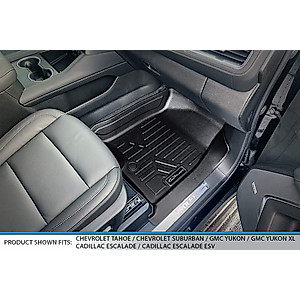 SMARTLINER Custom Fit Floor Mats 2 Row Liner Set Compatible with 2021-2023 Tahoe/Suburban/Yukon & XL with 2nd Row Bench Seat