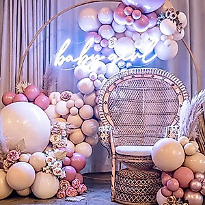 Nude Dusty Pink Balloon Garland Double Stuffed Blush Brown Rose Gold Metallic Balloons Latex Neutral Balloon Arch Kit For Baby Shower Boho Bridal Wedding Engagement Birthday Party Decorations
