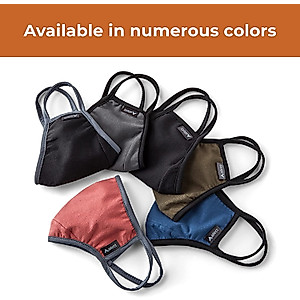 Allett Face Mask, Navy Blue | 2 Pack | Made of Cotton, Built in Polypropylene Filter | Soft Earloops, Washable, Reusable | With Nose Wire & Chin Gusset | For Adults