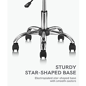 KLASIKA Rolling Drafting Stool Chair with Height Adjustable Base for Office and Massage Spa Medical Salon Tattoo Beauty Barber