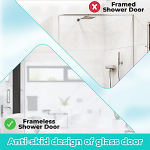 Qianyu 2 Pack 10 Inch Shower Door Hooks Towel Hooks for Bathrooms Extended Heavy Duty Drilling-Free Shower Robe Hook Suitable for Frameless Glass Shower Door Over The Door Towel Rack