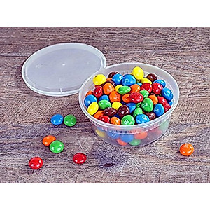 Mr. Miracle Deli Containers with Lids - 15 Pack of 8 oz Clear Airtight Reusable Plastic Food and Multi-Purpose Containers - Microwave, Freezer, and Dishwasher Safe