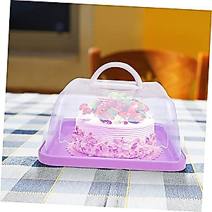Homoyoyo Portable Cake Box with Cakey Clear Container with Lid Cheesecake Carrier Dessert Storage Case Cake Holder with Lid Mini Gift Cake Packing Box Cake Carrier with Handle Wedding