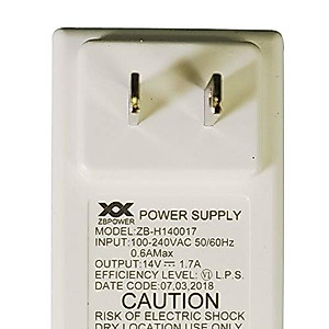 ZBPower ZB-H140017 DC Power Supply Transformer 14V 1.7A 50/60Hz 2gig by Tekswamp