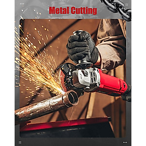 AVID POWER Angle Grinder 4-1/2 Inch 8.0 Amp 1000W Electric Grinder Tool 7-Variable-Speed Metal Grinder, 11,500 RPM, Paddle Switch with Lock-on Button, Cutting & Grinding Wheels and Side Handle