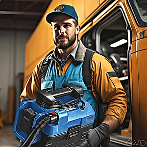 Dual Power 2 Gallon Wet/Dry Portable Vacuum Compatible with Hercules - Tool Only - Run on 120 Volt AC or 20 Volt Lithium Battery - Ideal Heavy Duty Powerful Job Site, Car, Truck, Off Grid Vacuum