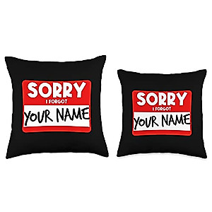 FOE OVERFLOW Sorry I Forgot Your Name Throw Pillow, 16x16, Multicolor