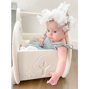 Bebamour Baby Shopping Cart, Baby Toys Push and Pull Baby Stroller, 2-in-1 Toddler Learning Walker Toy Storage Chest, Shopping Cart and Doll Stroller, White Cart