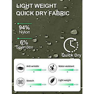 MAGCOMSEN Hiking Pants Women Waterproof Lightweight Quick Dry Cargo Pants Outdoor Casual Travel Joggers Army Green, M