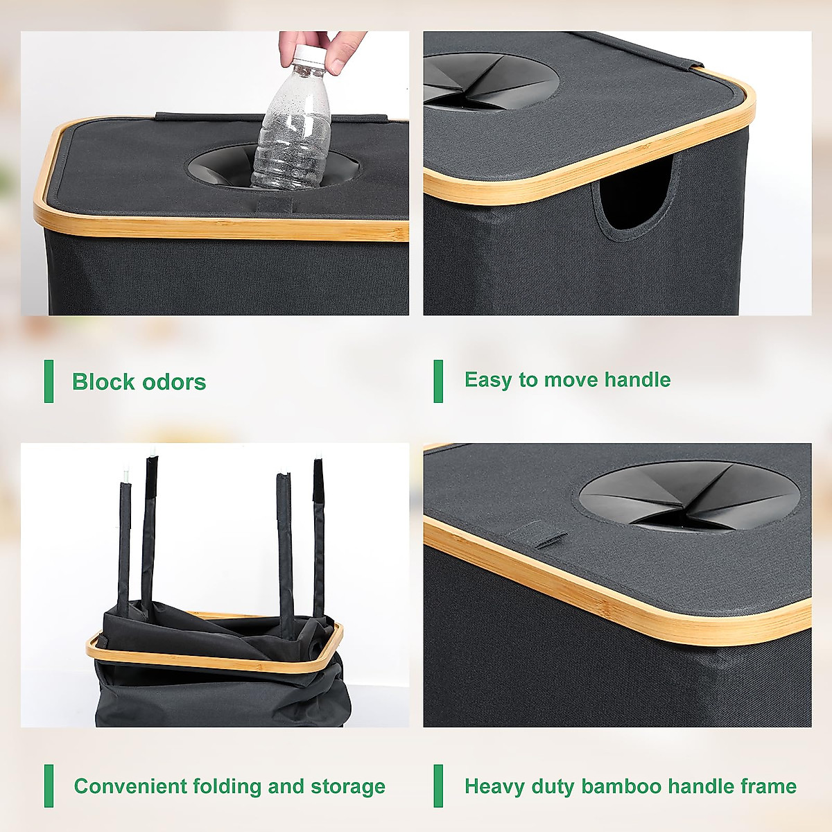 LCZNXJJY Recycling Bin for Kitchen, 110l Recycle Bin w Lid & Reusable Inner Bag Kitchen Recycling Bin Items Collection Container for Indoor Home Bottle Can Glass Waste Plastic Stickers (Grey)