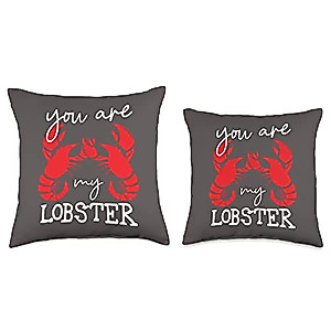 Funny You're My Lobsters She's My Lobster Valentine Couple Matching Funny Throw Pillow, 18x18, Multicolor