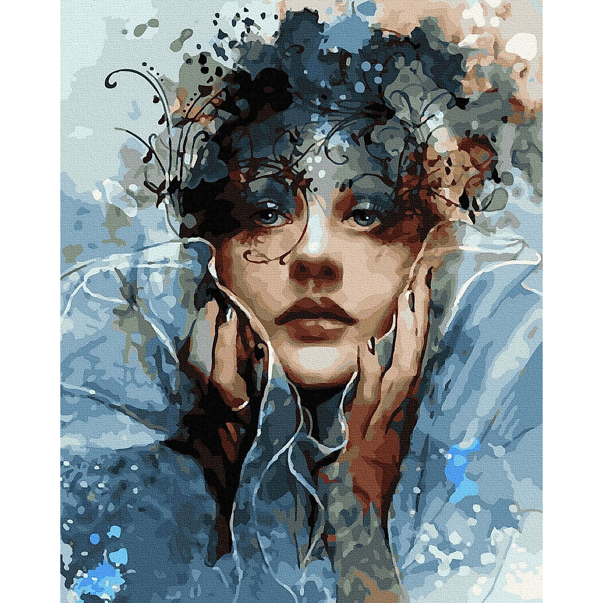 LukFun Paint by Numbers for Adults, DIY Oil Painting Paint by Number Kit for Adult 16x20inch (Gaze of Angel, without Frame)