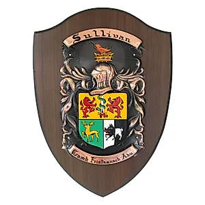 Hand-Painted Copper Shield on American Walnut.