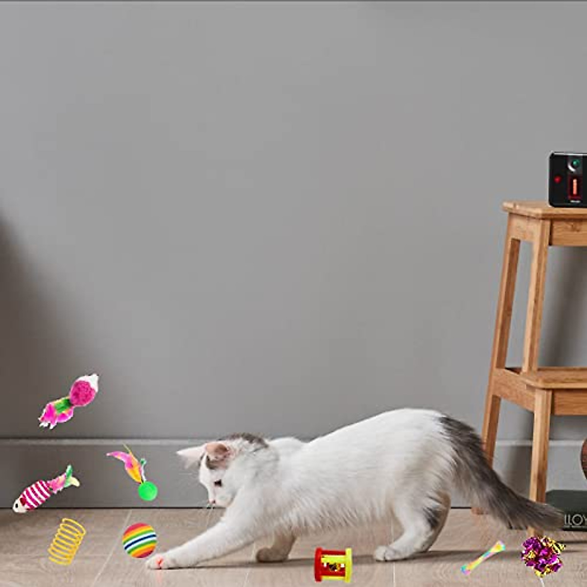 Cat Toys Set 36 PCS, Cat Toys Kitten Toys Interactive Cat Toys for Indoor Cats Collapsible Cat Tunnels Cat Feather Teaser Wand Feather Toy Springs Mouse Crinkle Balls Bell Play for Cat Kitty Kitten