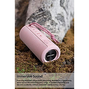 MIATONE Outdoor Portable Bluetooth Speakers Wireless Speaker Waterproof - Pink