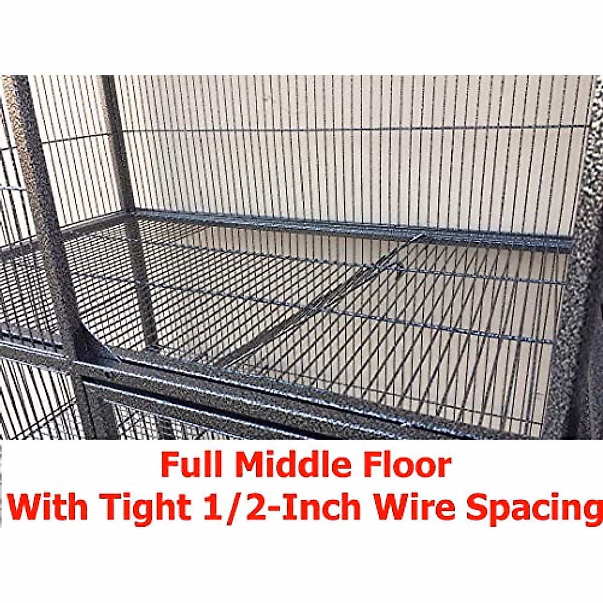 Extra Large Two Full Story Tight 1/2-Inch Bar Spacing Double Large Front Doors for Feisty Ferret Chinchilla Rat Mouse Hamster Gerbil Small Animals Critters Rolling Stand Cage